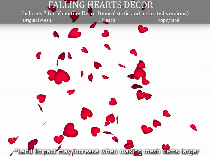 Second Life Marketplace - LOVE - FALLING HEARTS
